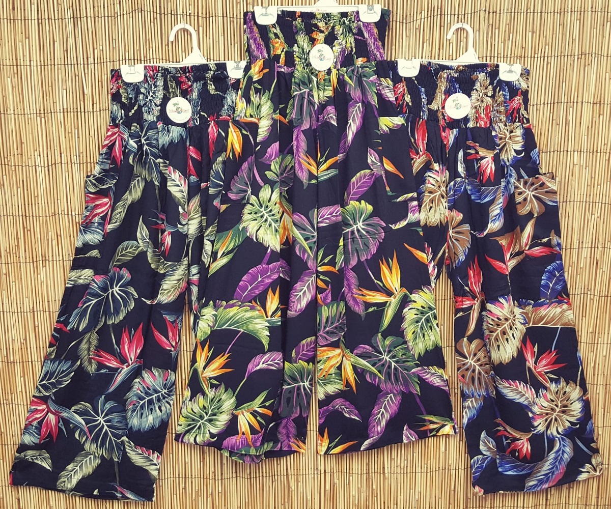 Island Planet Tropical Clothing: PANTS/RAYON PRINT PANTS