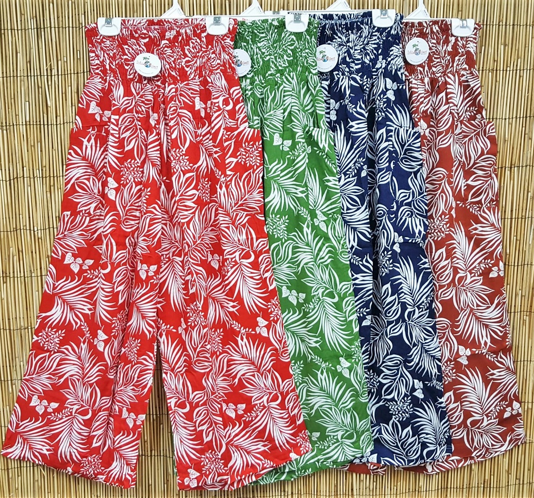 Island Planet Tropical Clothing: PANTS/RAYON PRINT PANTS
