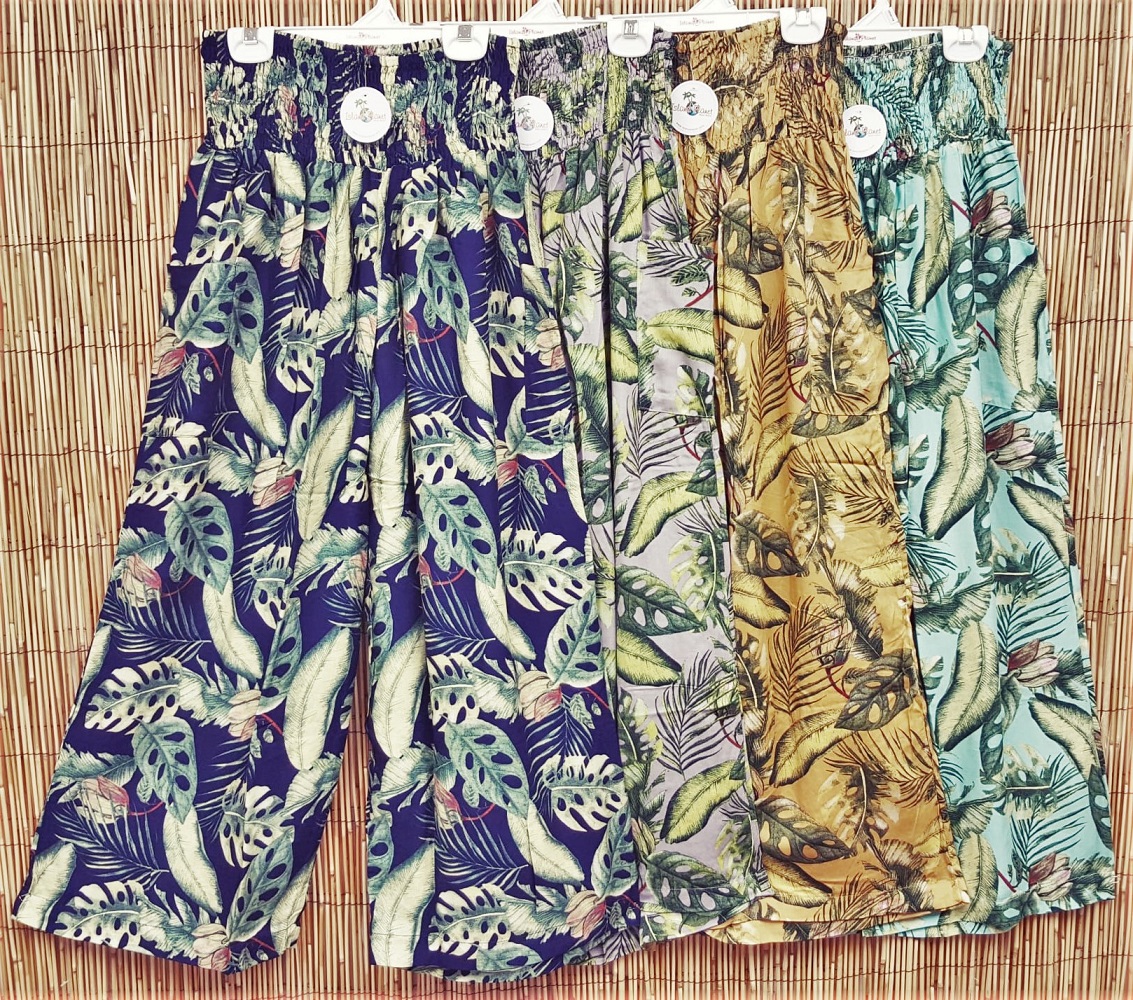 Island Planet Tropical Clothing: PANTS/RAYON PRINT PANTS