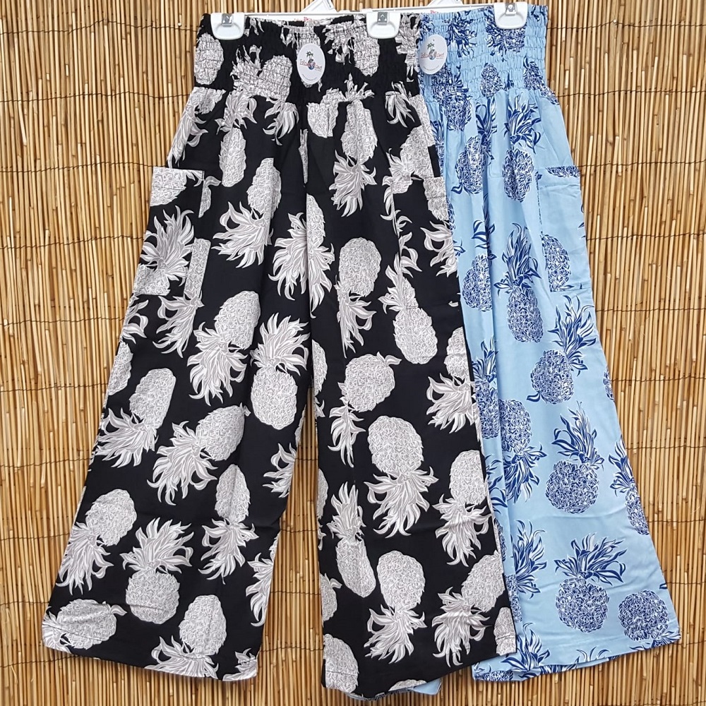 Island Planet Tropical Clothing: PANTS/RAYON PRINT PANTS