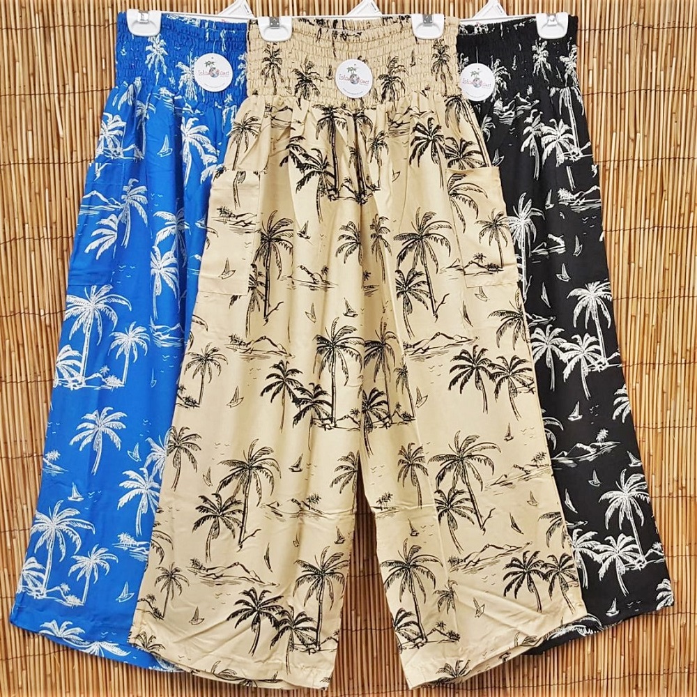 Island Planet Tropical Clothing: PANTS/RAYON PRINT PANTS