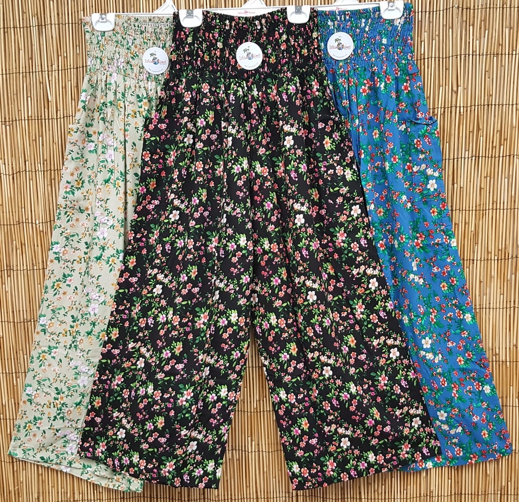 Island Planet Tropical Clothing: PANTS/RAYON PRINT PANTS