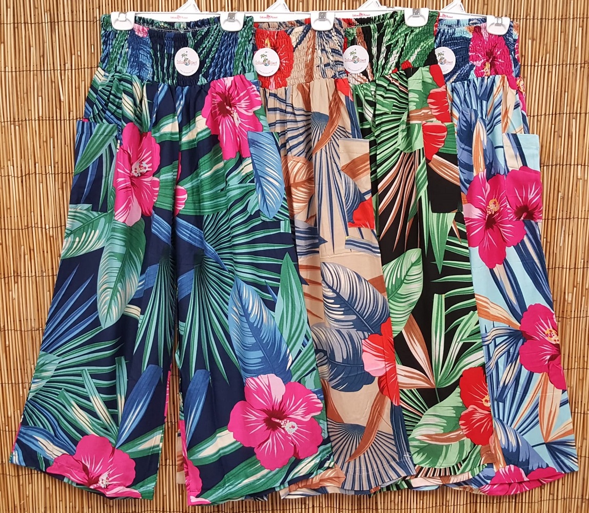 Island Planet Tropical Clothing: PANTS/RAYON PRINT PANTS