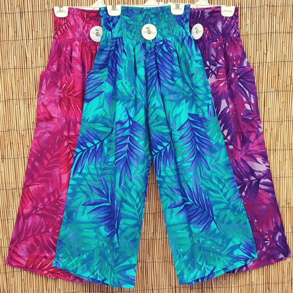 Island Planet Tropical Clothing: PANTS/RAYON PRINT PANTS