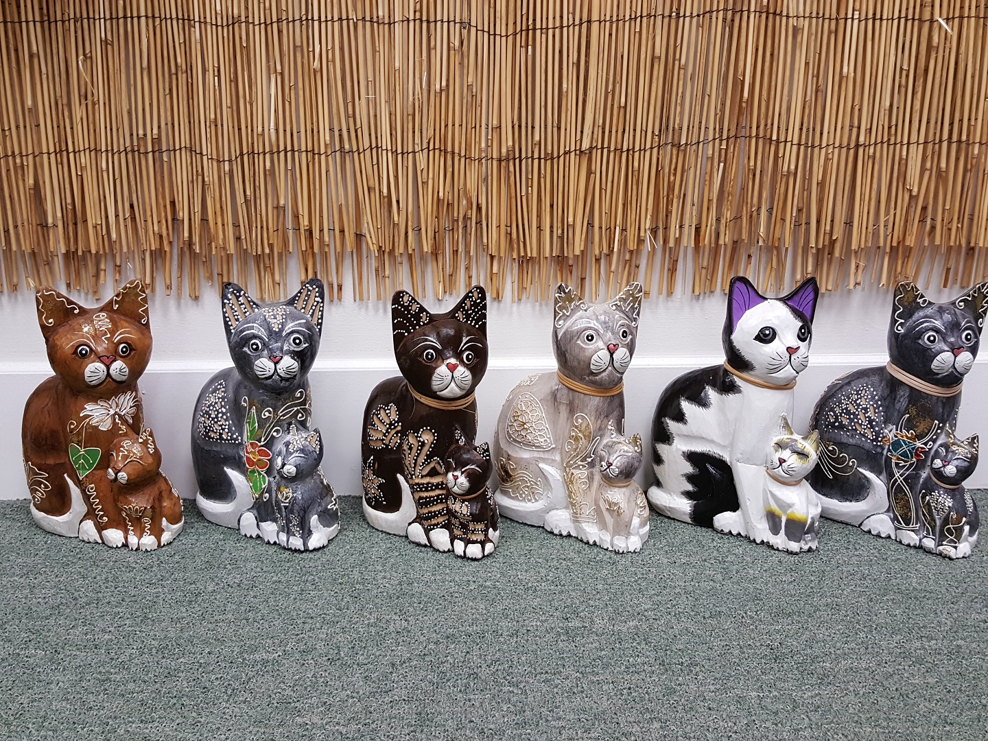 Hand carved cats